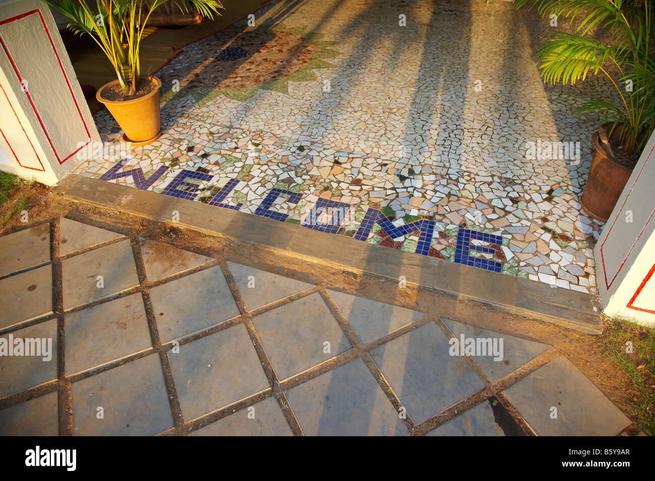 Welcome Sign at the Surf Club, Arambol Goa, India Stock Photo - Alamy