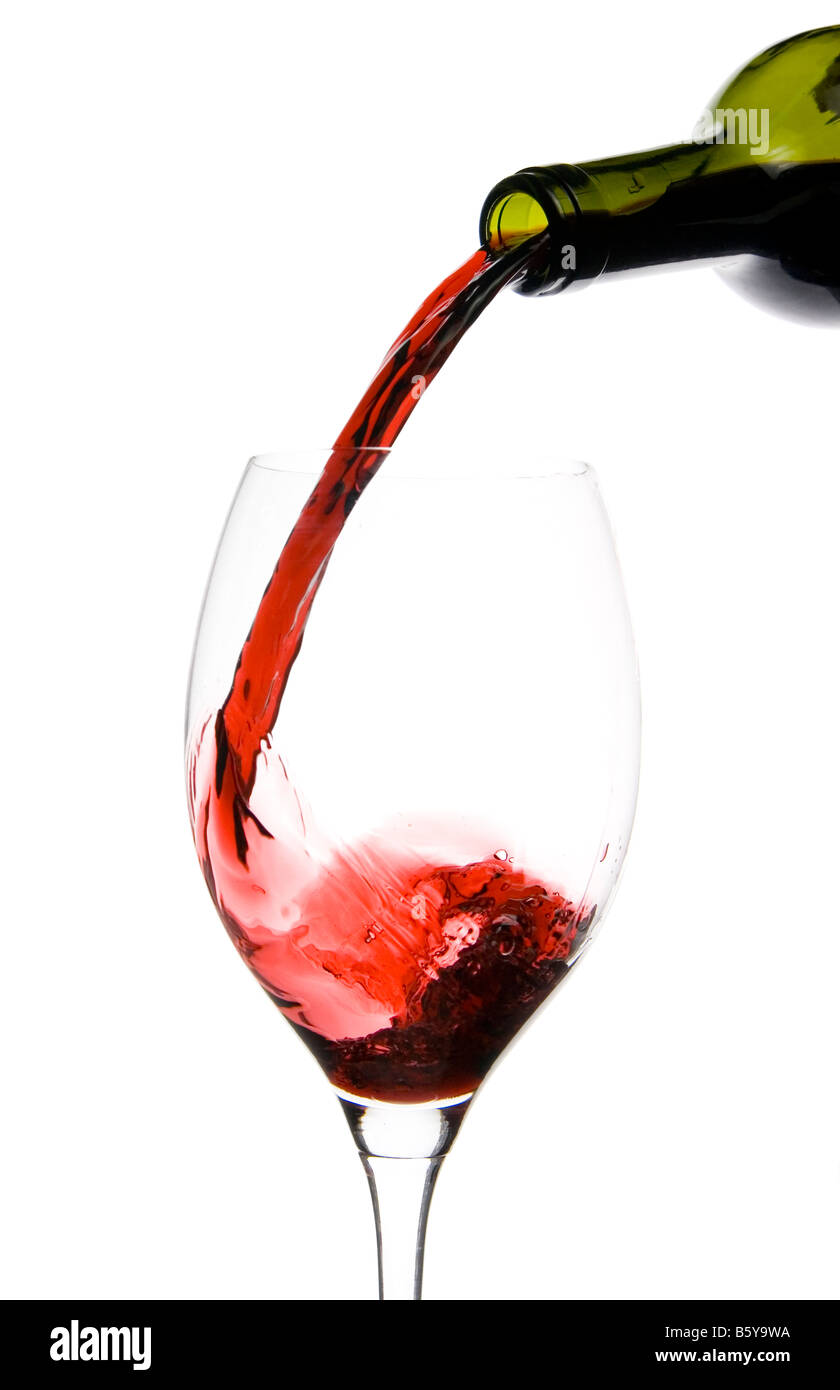 a clear glass of red wine isolated on white background Stock Photo - Alamy