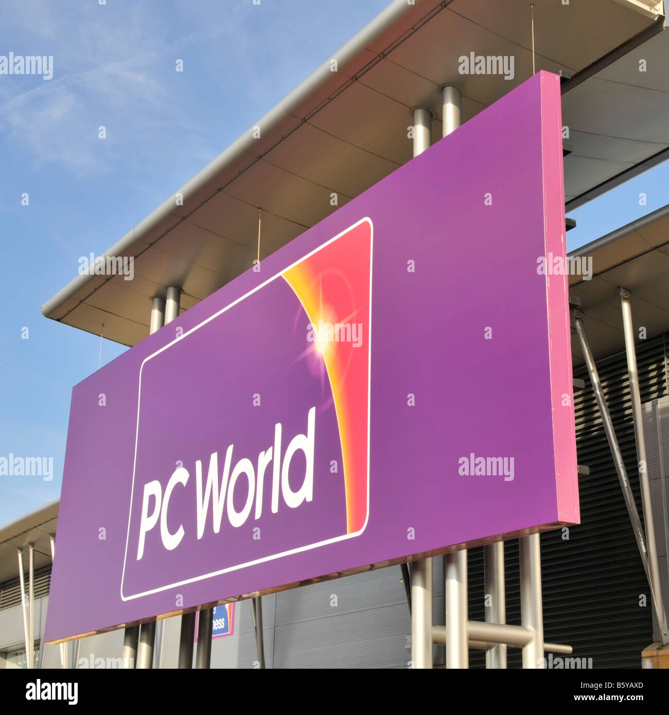 PC World retail park shopfront sign Stock Photo - Alamy