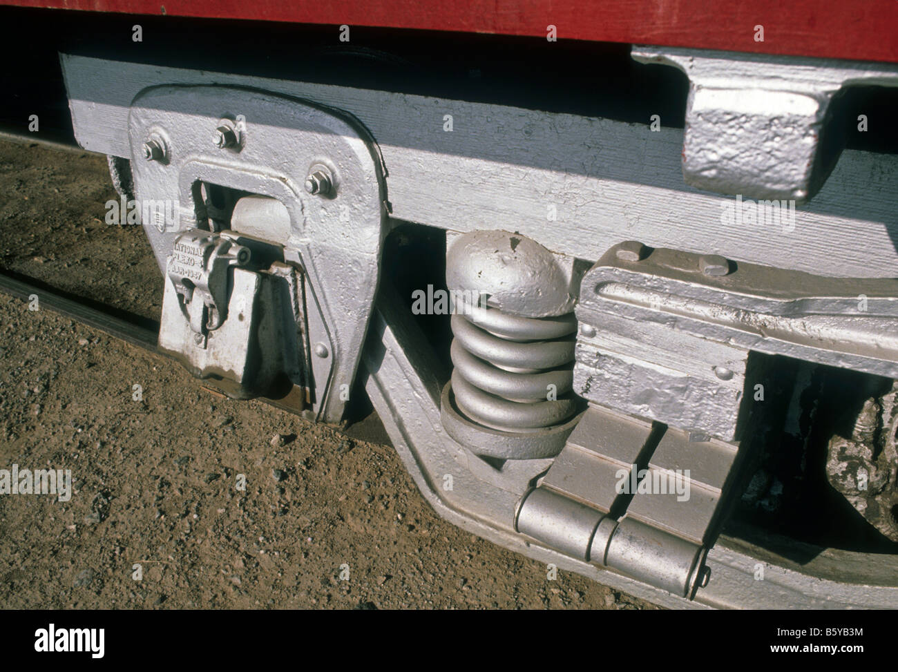Heavy duty springs on restored train car Stock Photo - Alamy