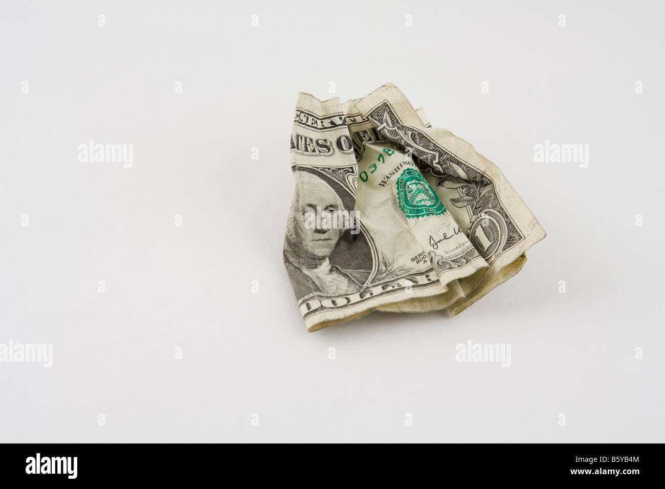 Crumpled American dollar bill Stock Photo - Alamy