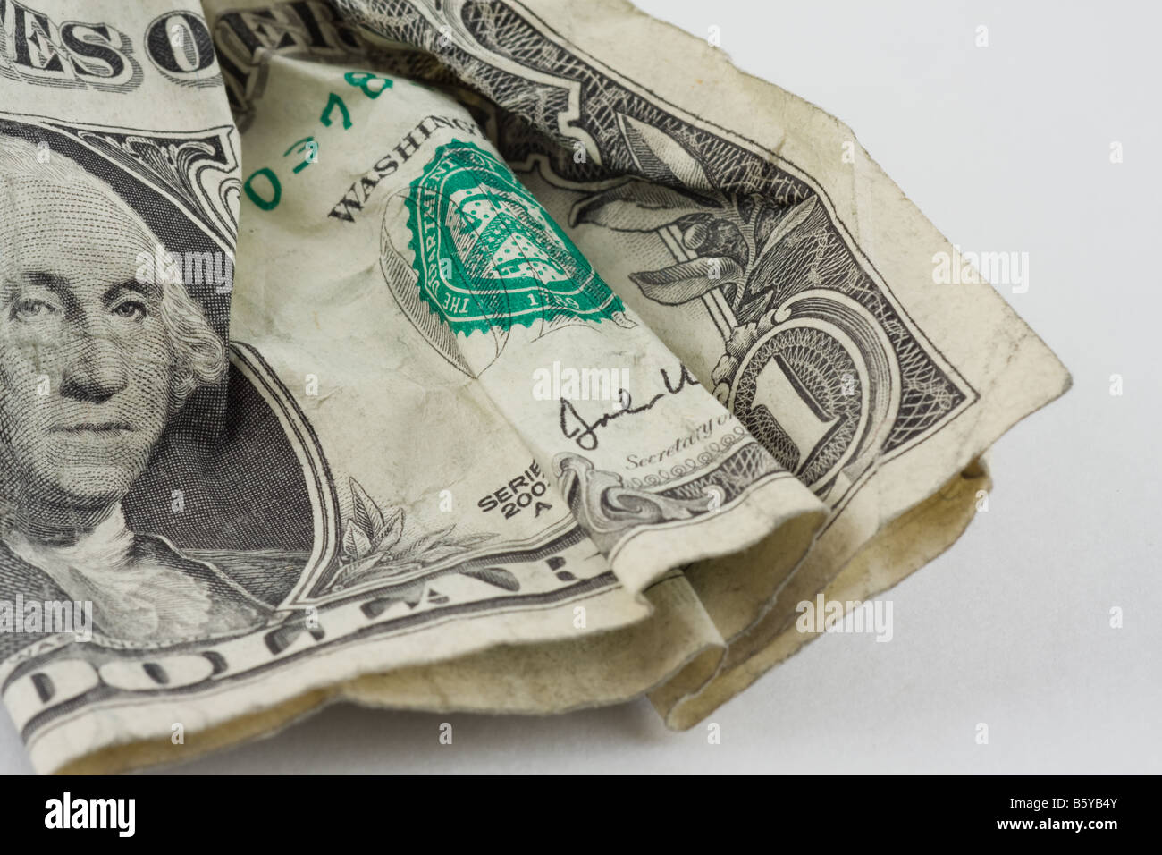 Crumpled American dollar bill Stock Photo - Alamy