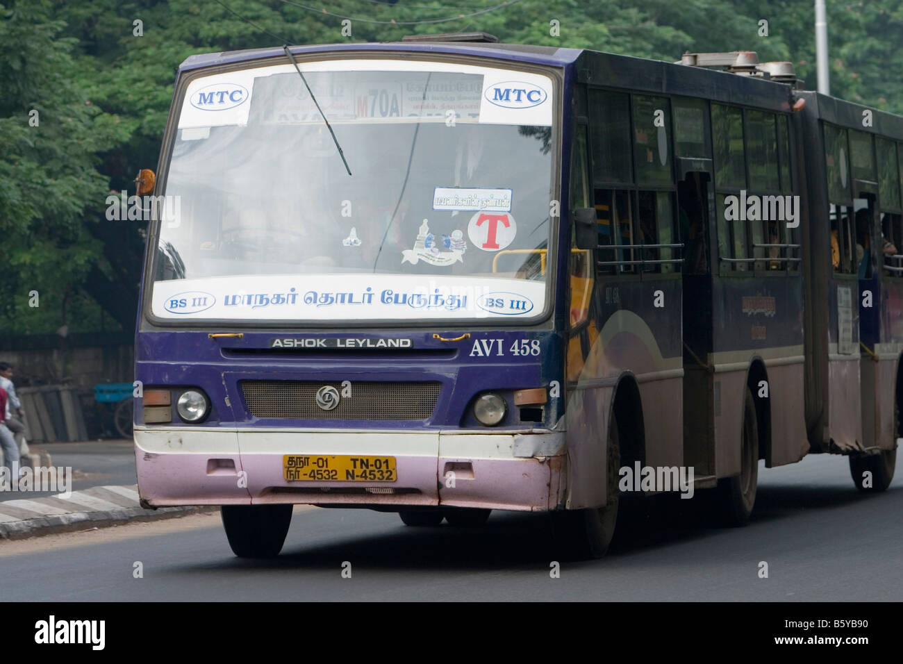 An MTC (Metropolitan Transport Corporation) bus in Chennai, Tamil Nadu ...