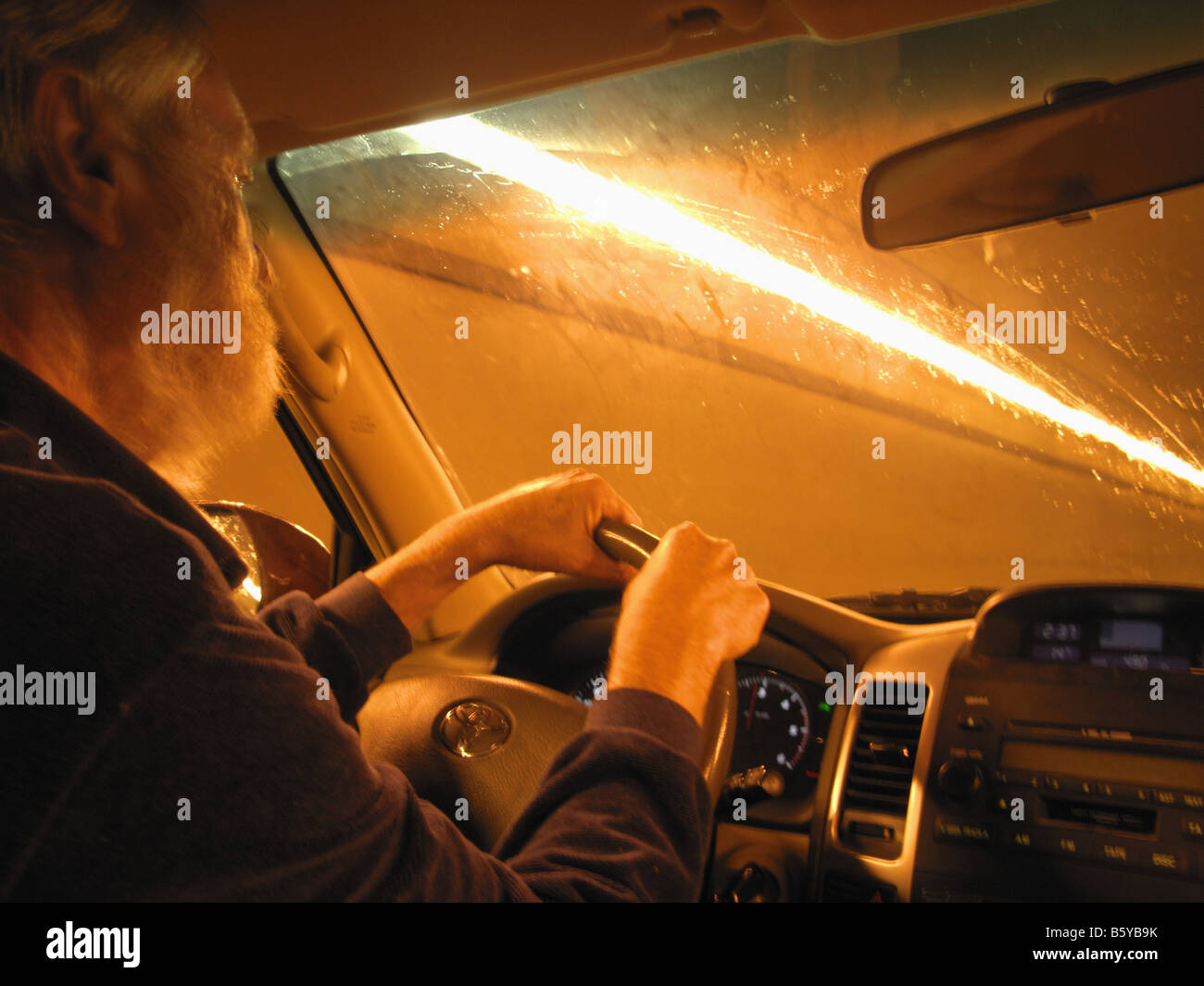 Person driving at night Stock Photo - Alamy