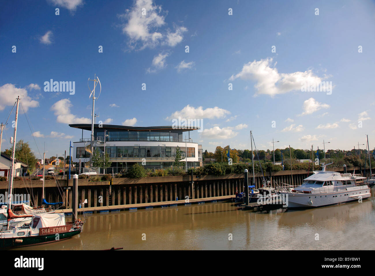The New Modern Architecture Boat House Centre Wisbech town Docks River ...