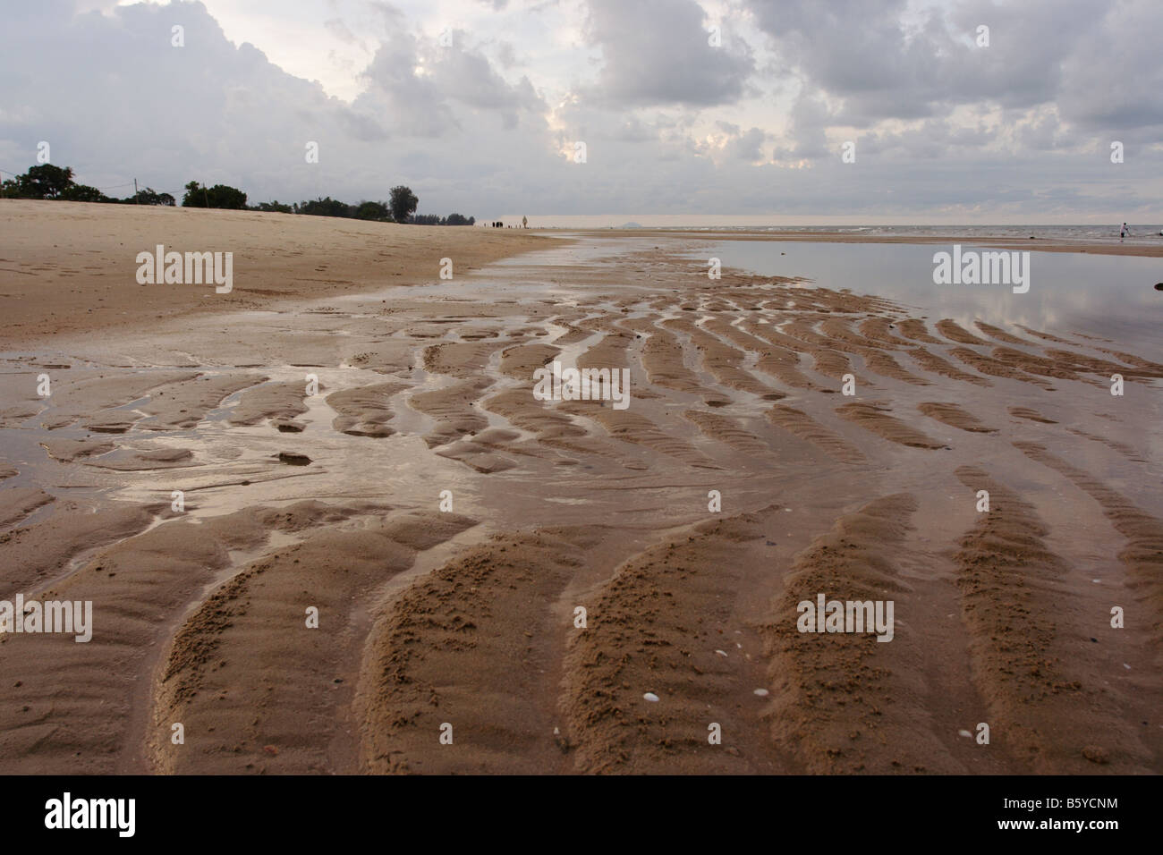 Low tide at Chendering beach in Kuala Terengganu, Malaysia Stock Photo ...