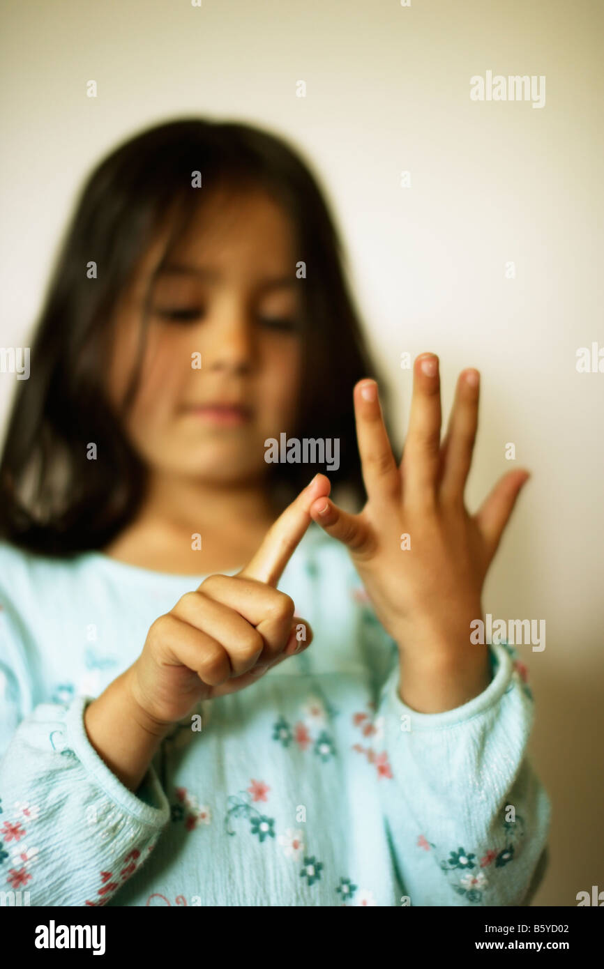 Girl child count counting on fingers hi-res stock photography and ...
