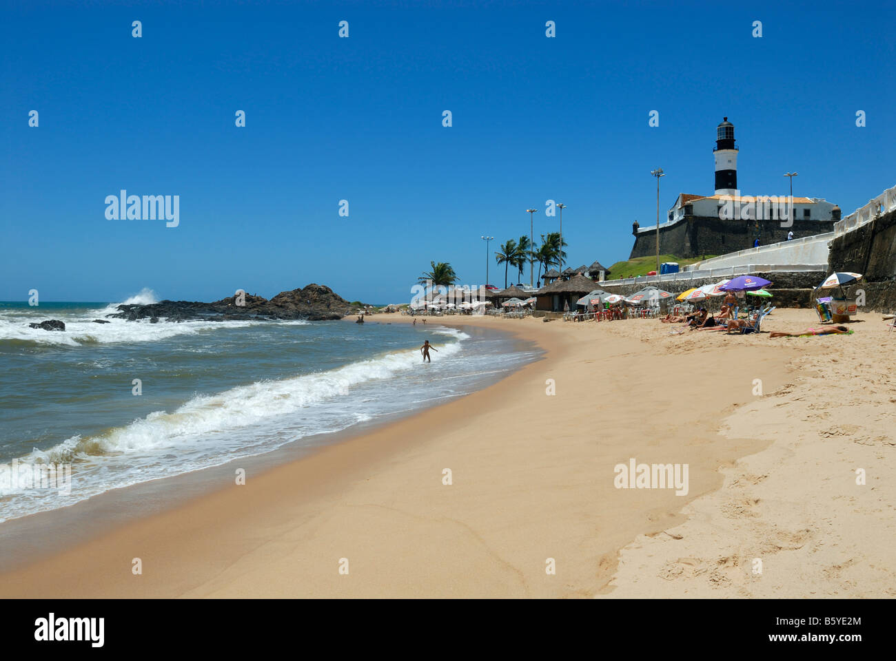 Farol da Barra Lighthouse and Beach, Salvador de Bahia, Bahia, Brazil ...