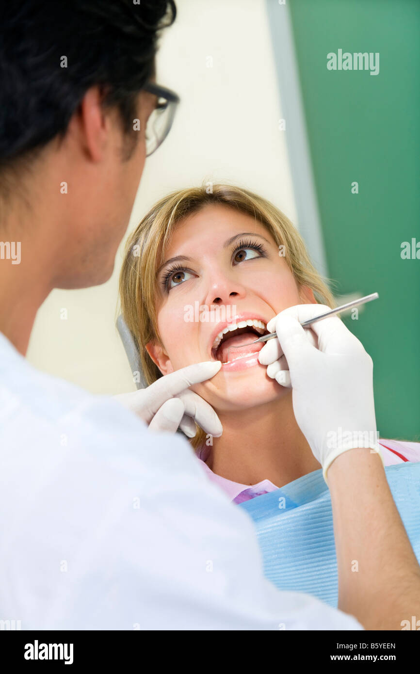 young woman doing dental checkup Stock Photo - Alamy