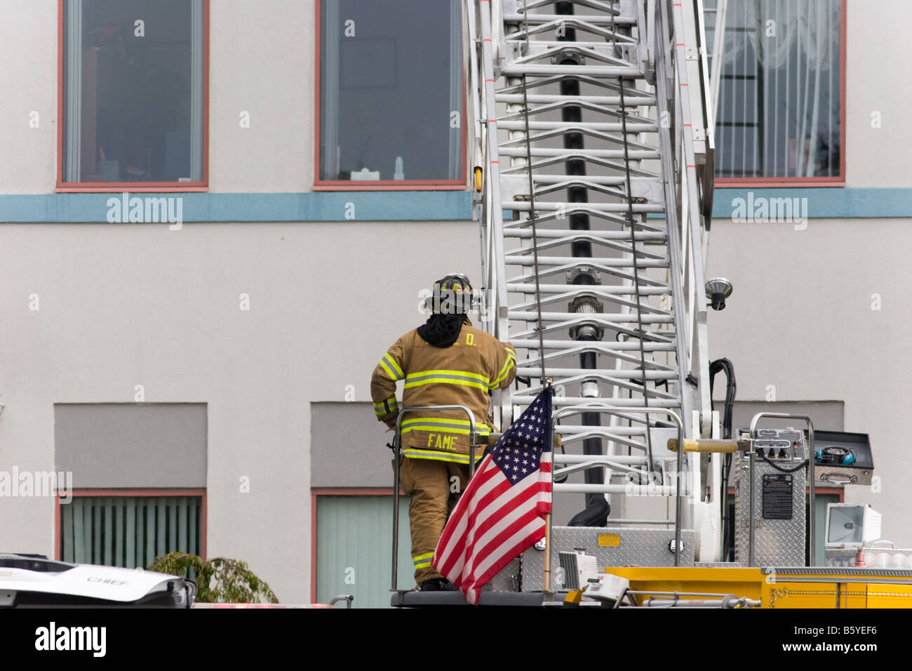 Fireman at work Stock Photo - Alamy
