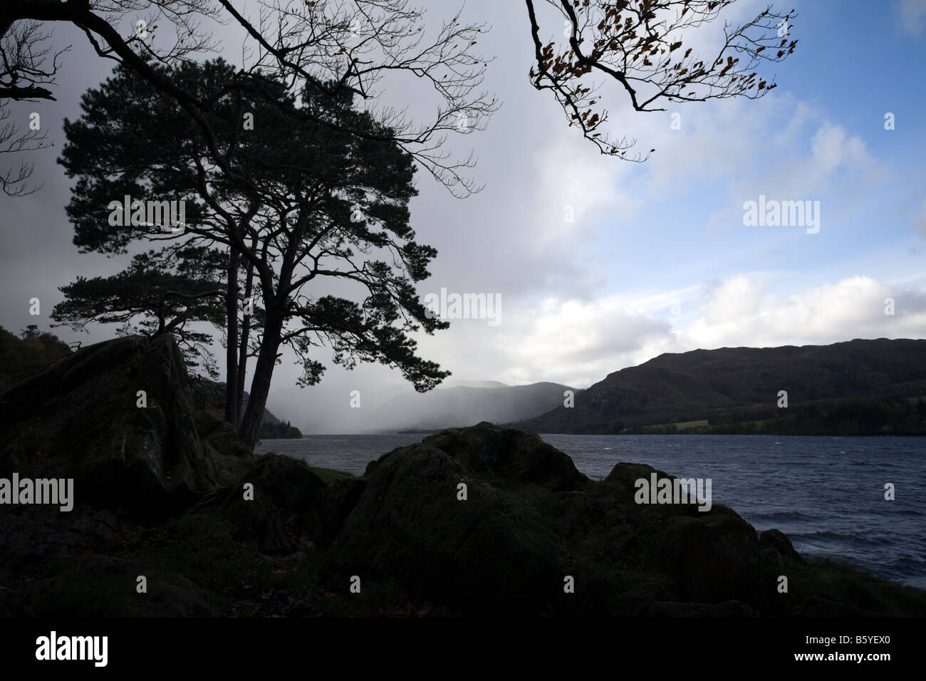Storm on the lake Stock Photo - Alamy