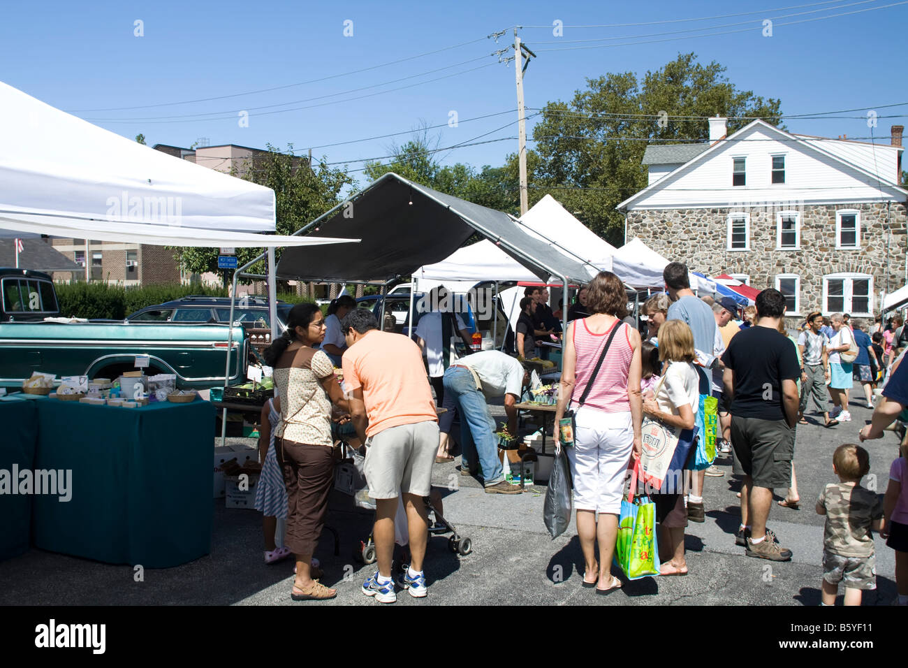 Market Day in Downtown Stock Photo - Alamy