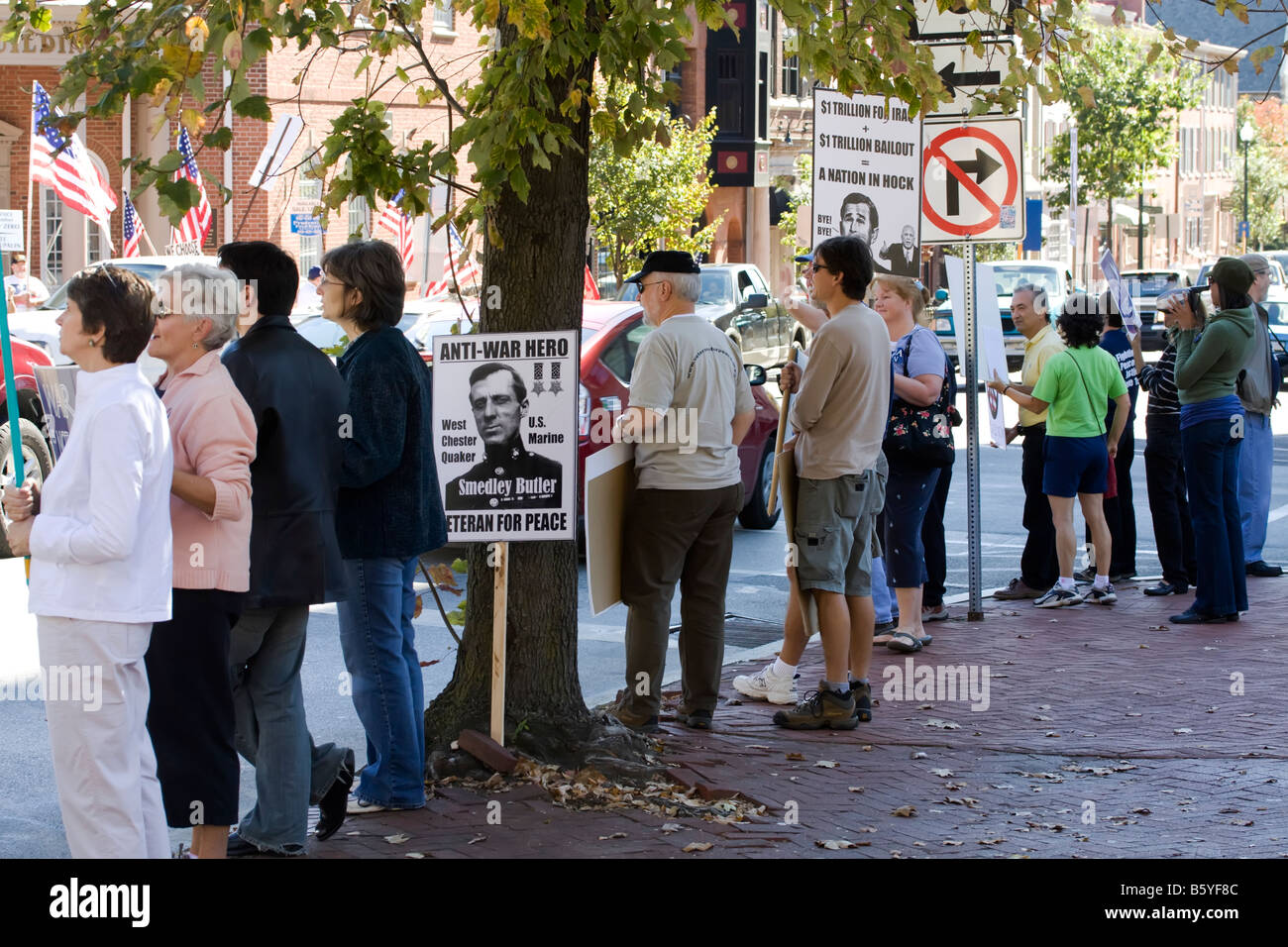 Demonstration, no flags, the other side Stock Photo - Alamy