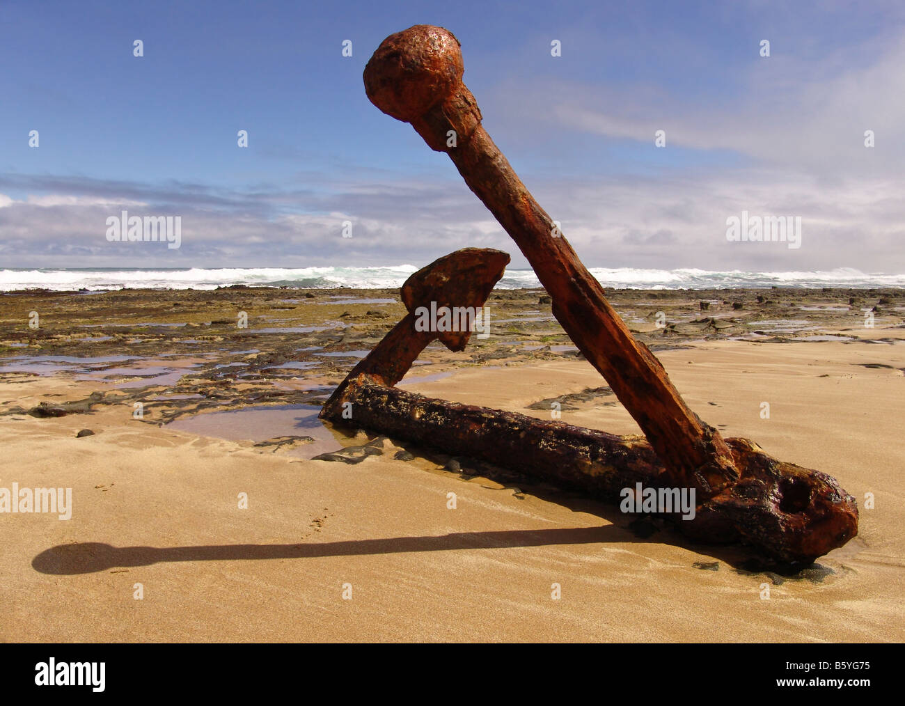 The anchor of the Marie Gabrielle near Moonlight Head, Shipwreck Coast ...