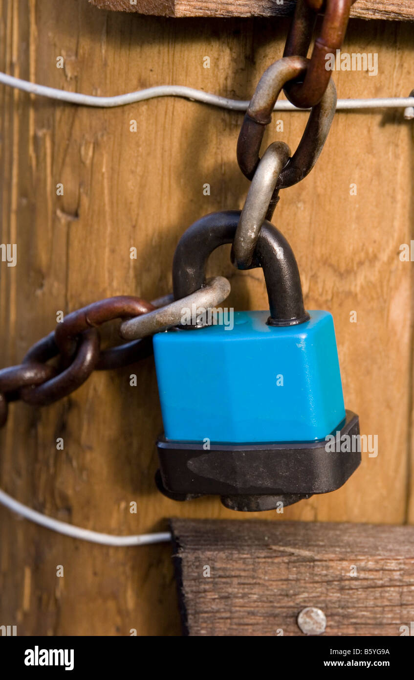 A blue padlock Stock Photo - Alamy