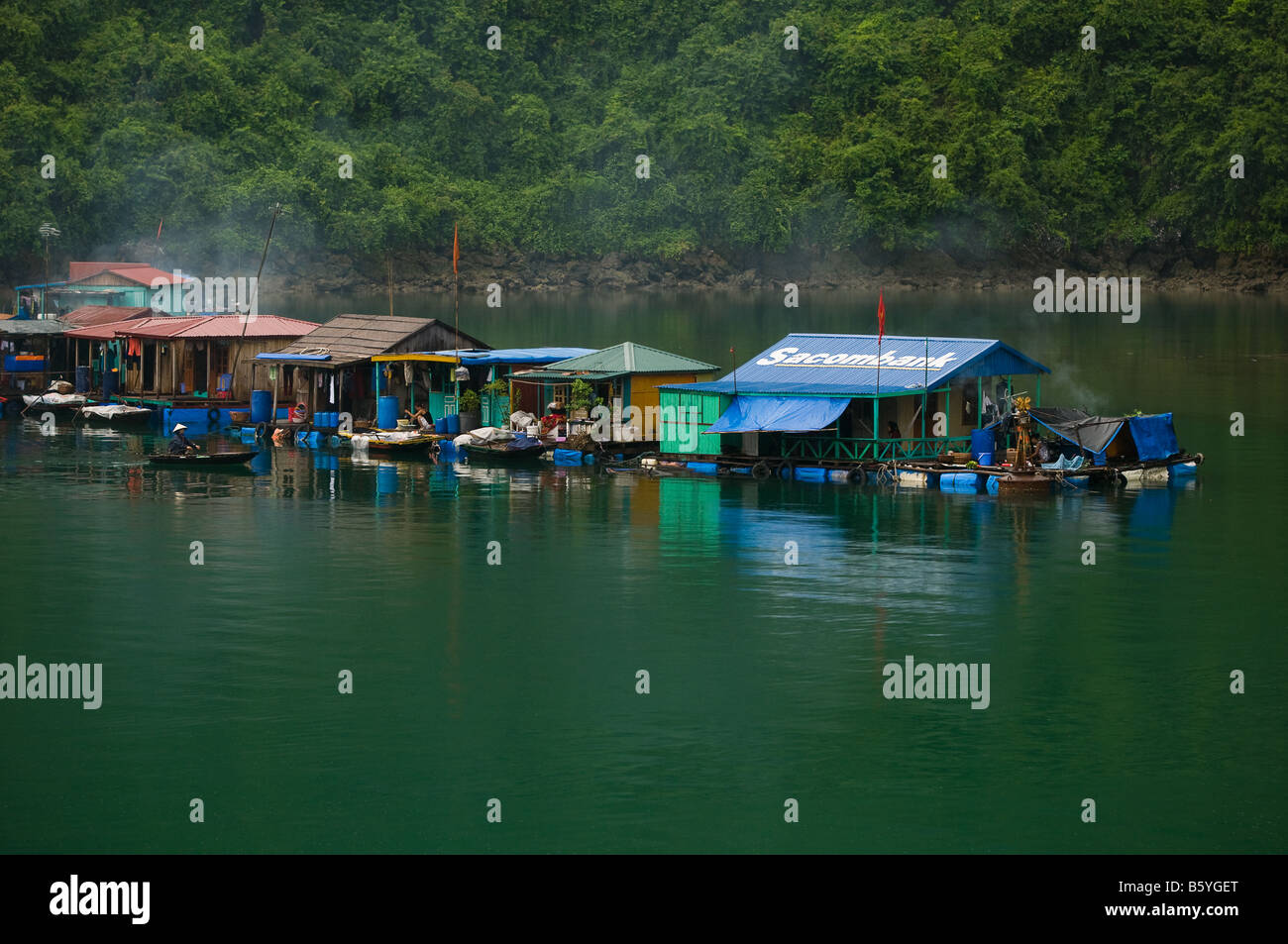 Floating village, Halong Bay, Vietnam Stock Photo - Alamy