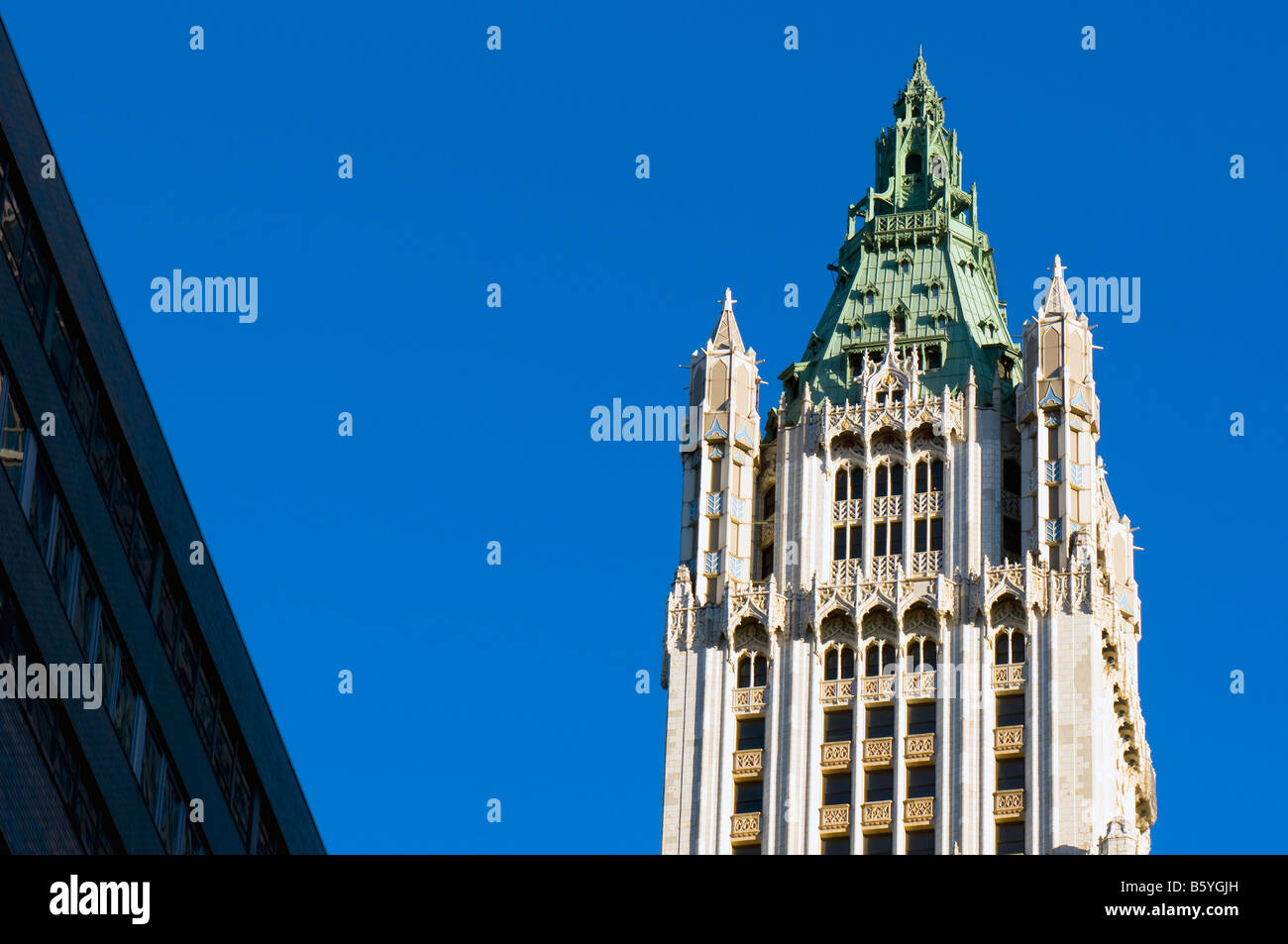 The top of the Woolworth Building in NYC Stock Photo - Alamy