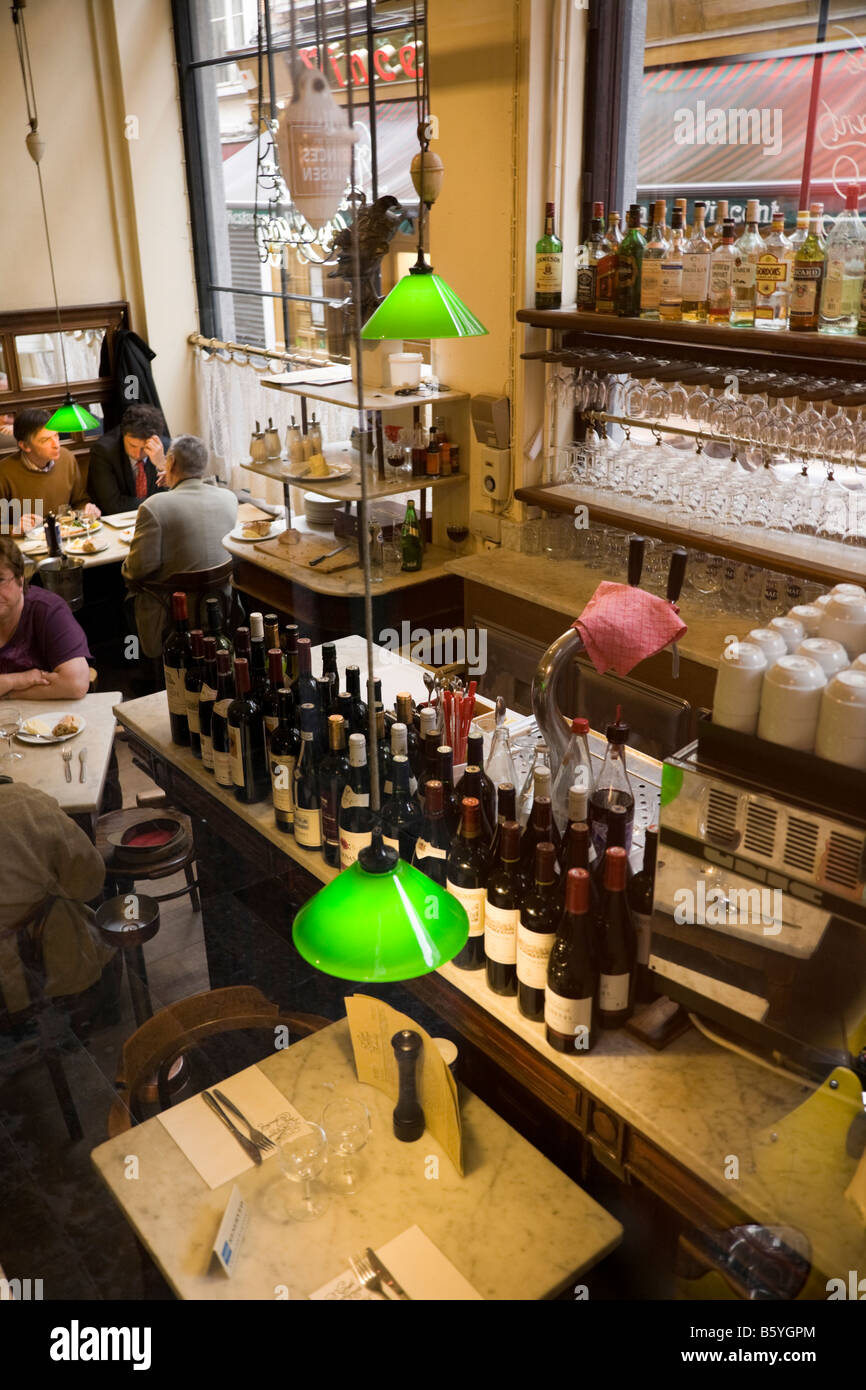 Extensive range of wine bottles inside a restaurant cafe. Brussels ...
