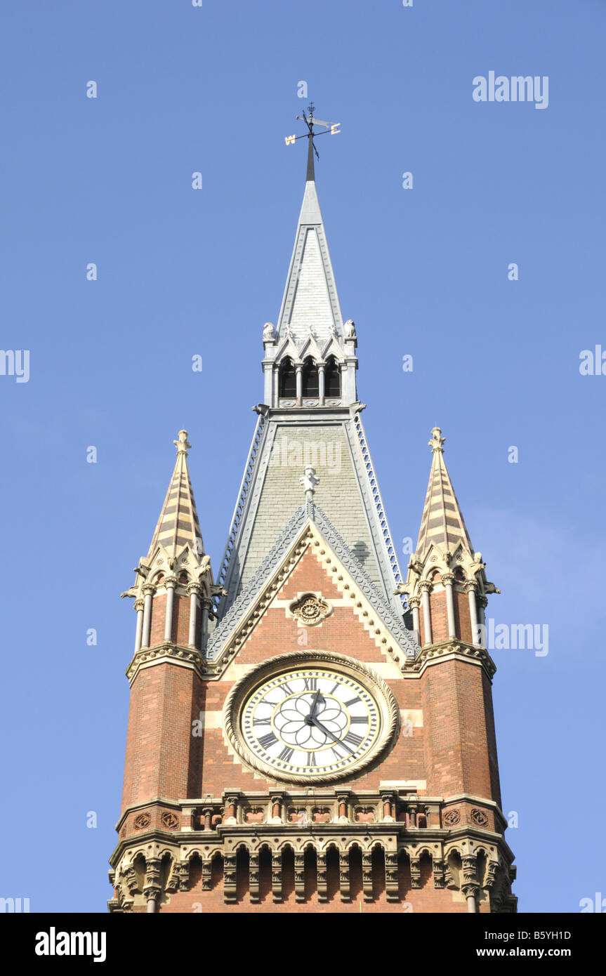 Clock tower St Pancras Station Euston Road Camden London England UK ...