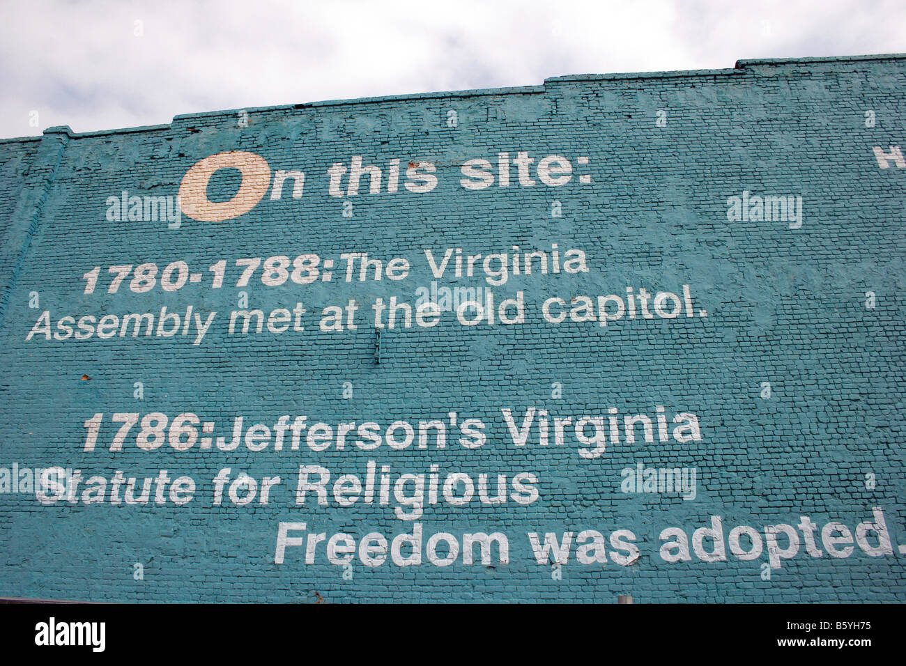 The site where the Virginia Assembly met from 1780-1789 and Thomas ...