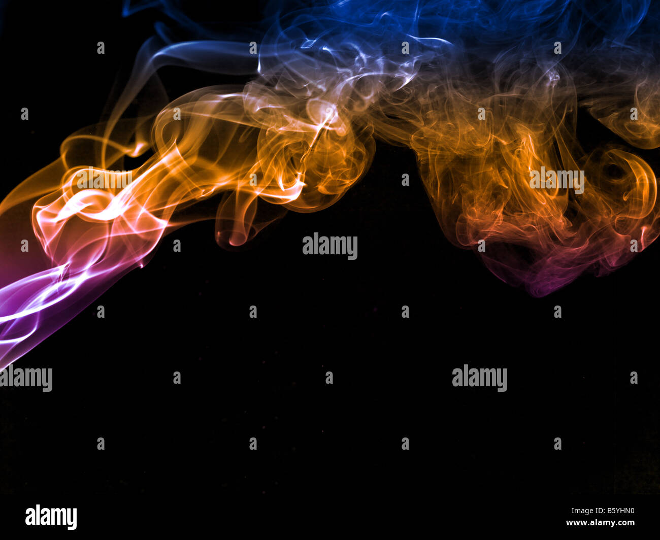 Landscape style multi colored smoke on a black backround Stock Photo ...