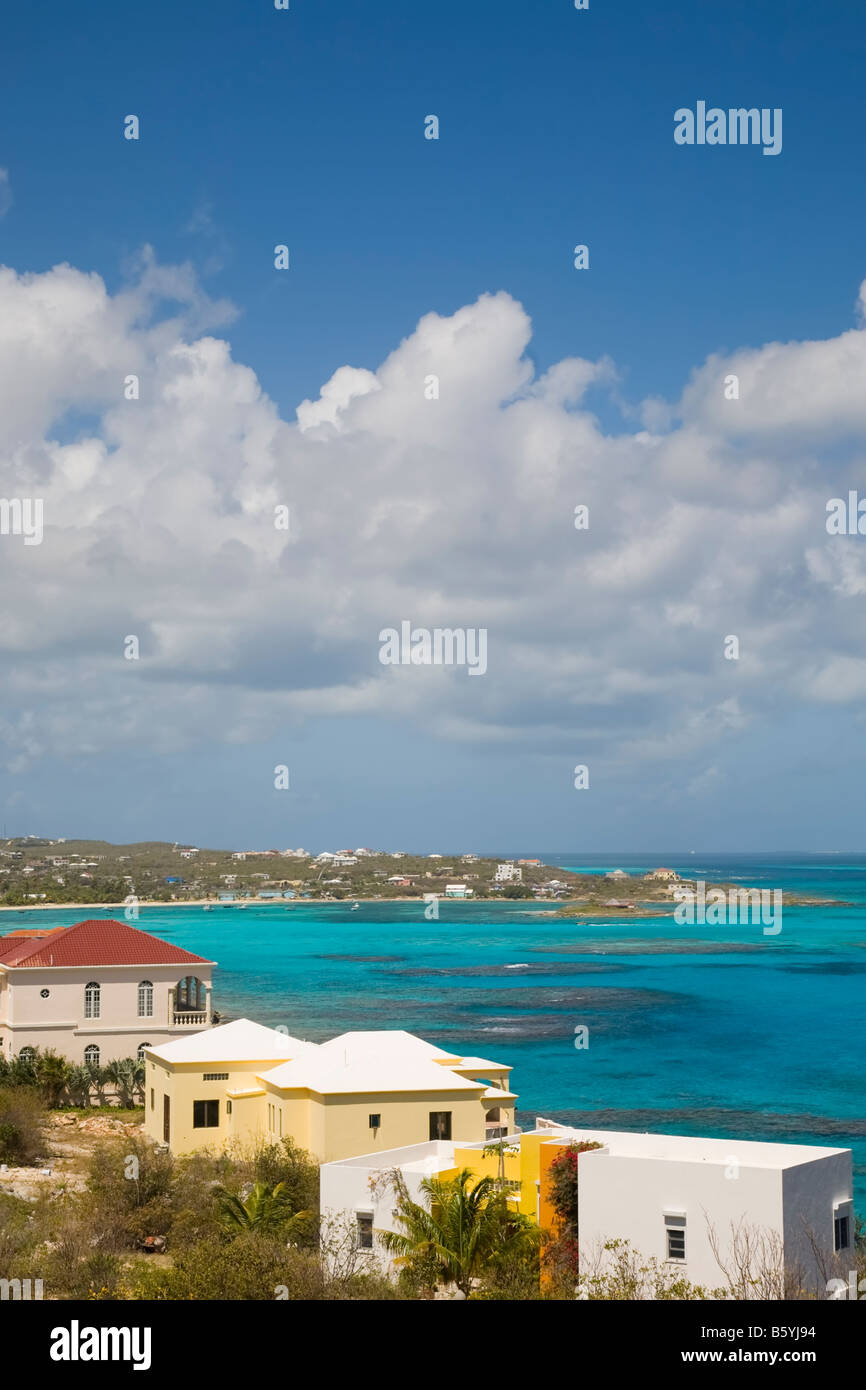 Houses in the Island Harbour area on the caribbean island of Anguilla ...