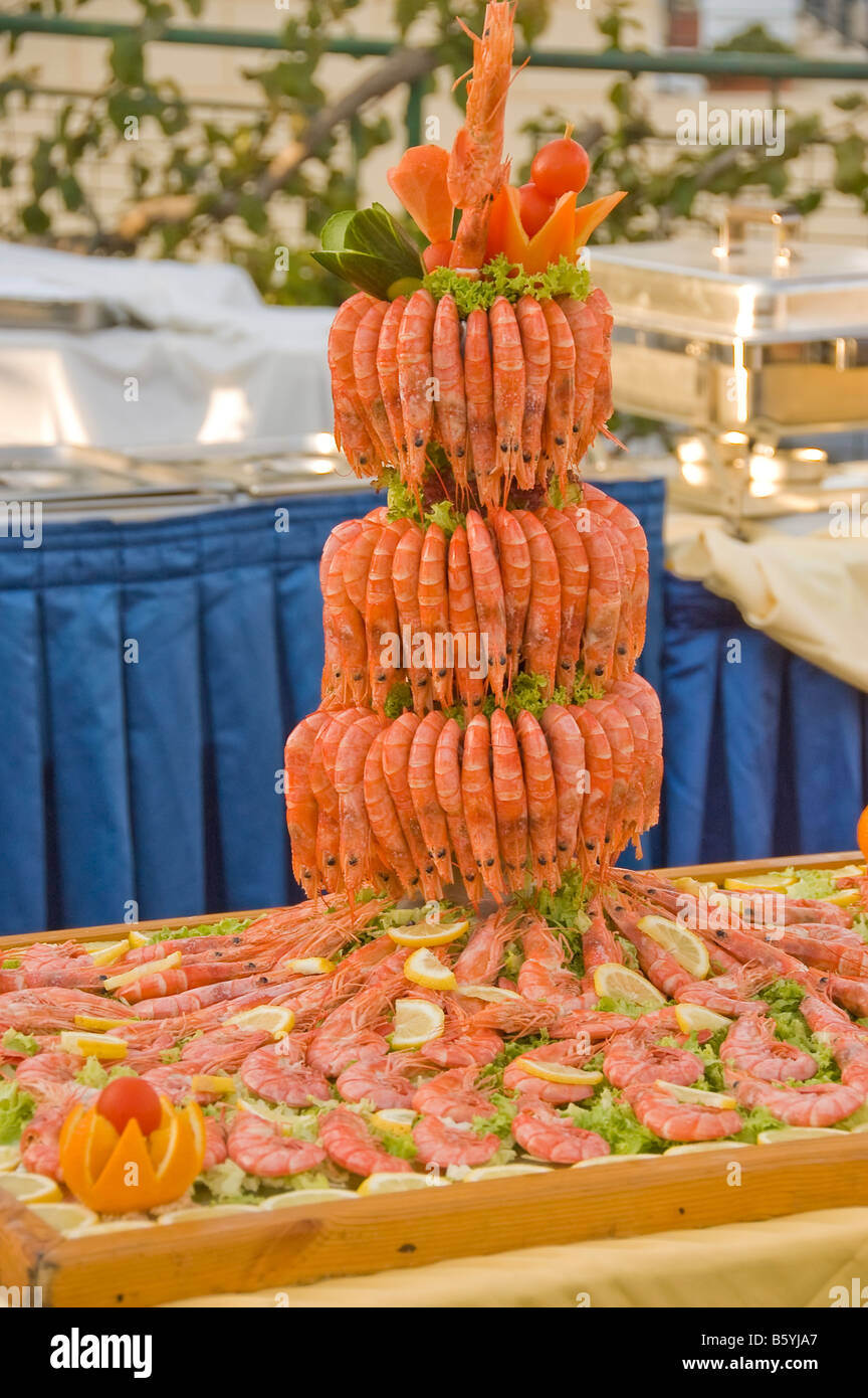 shrimps plate presentation Stock Photo - Alamy