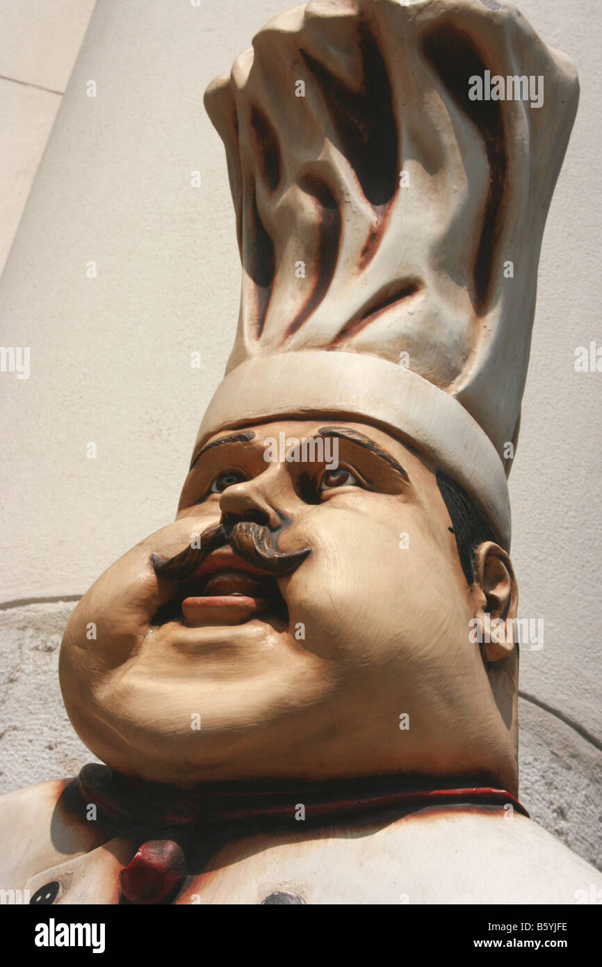 wax dummy of portly chef wearing chef's hat Stock Photo - Alamy