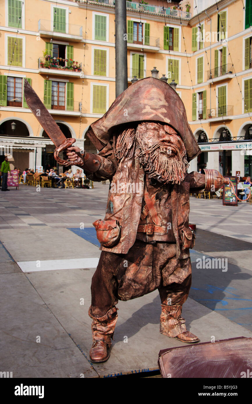 Palma de Mallorca street entertainer posing in pirate costume Stock ...