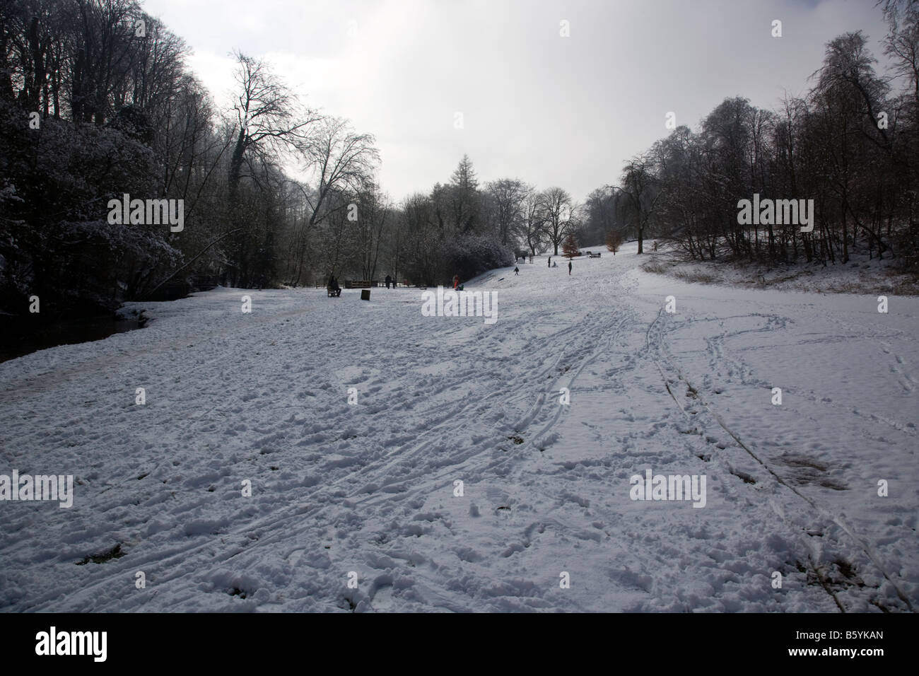 Sledge tracks in the snow hi-res stock photography and images - Alamy