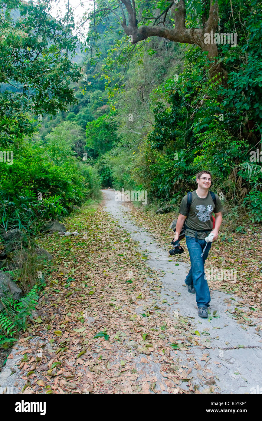 Vietnam tourist tree forest path leaves road green beauty camera happy ...
