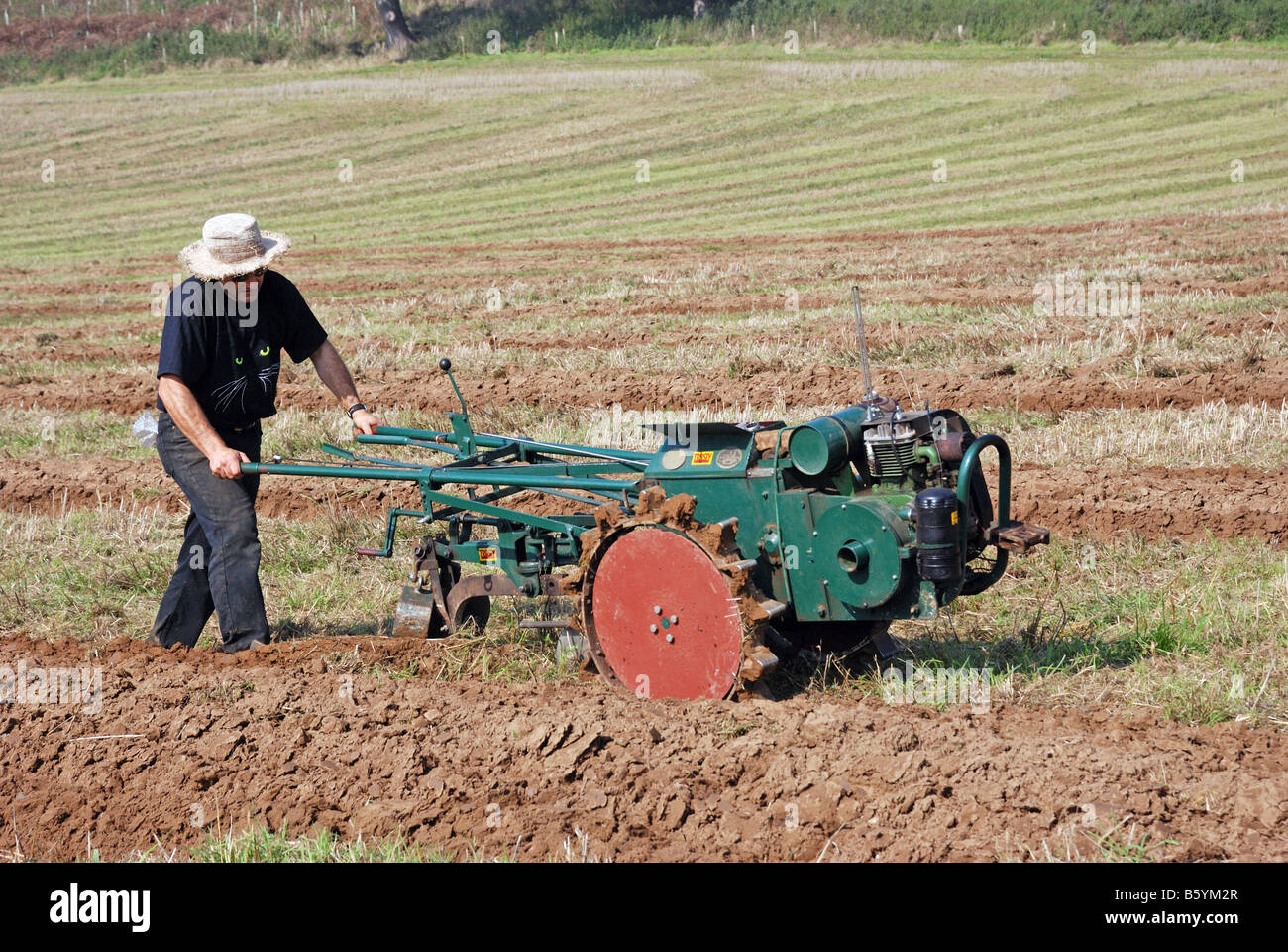 Trusty vintage two wheel powered plough at Surrey County Ploughing ...