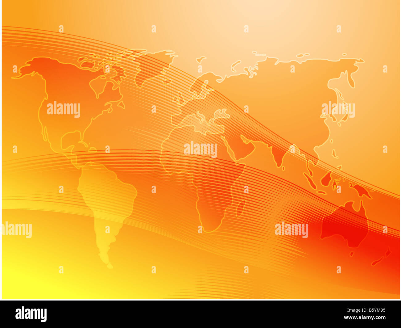 Map of the world illustration with wavy gradient curves Stock Photo - Alamy