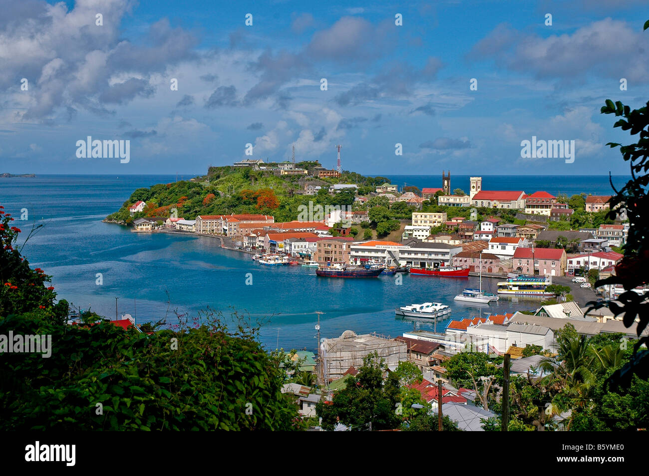 St. George's Grenada harbour carenage seen from above scenic landscape ...