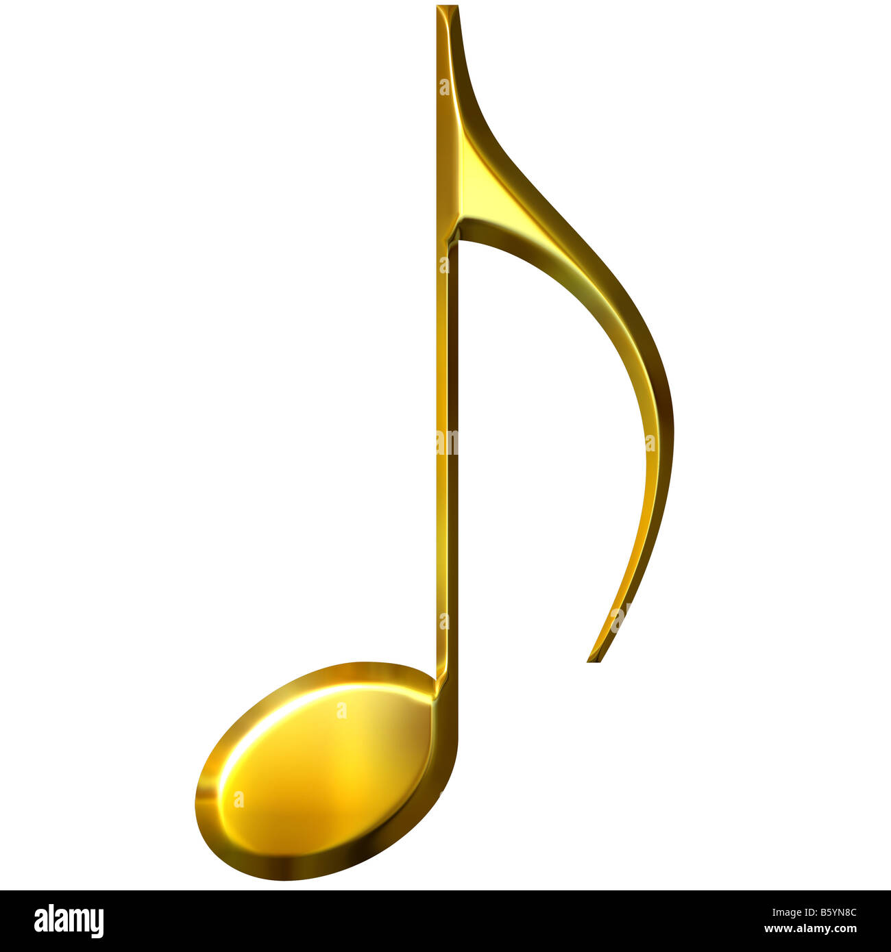3d golden eighth note Stock Photo - Alamy
