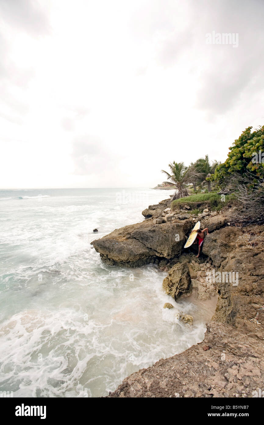 Barbados, Atlantic Ocean, surfer Stock Photo - Alamy