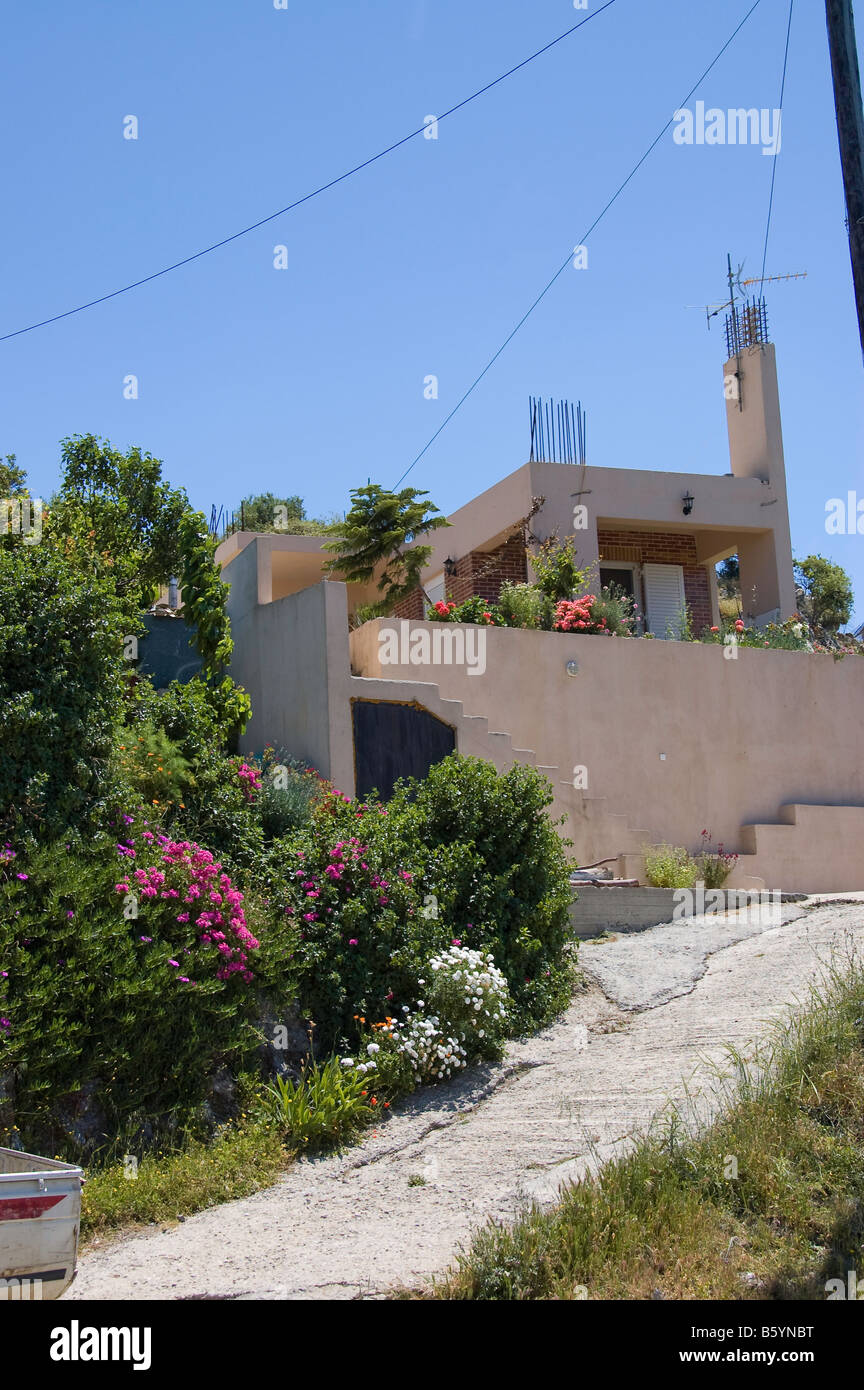 typical stucco greek house Stock Photo - Alamy