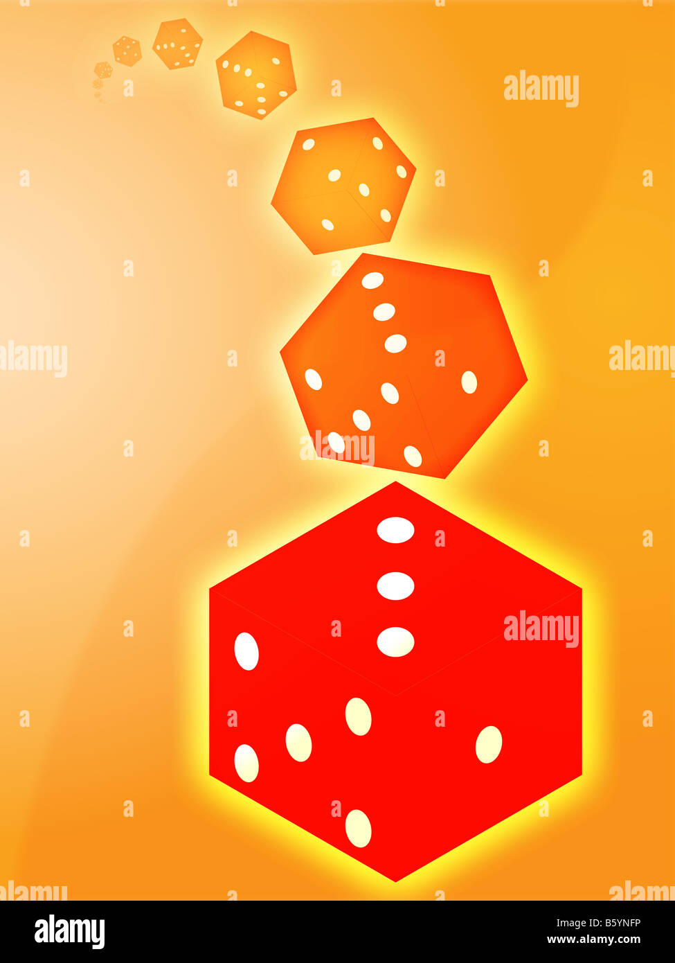 Illustration of translucent rolling red dice showing gambling Stock ...