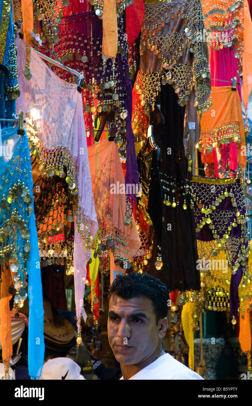 Israel Jerusalem Old City Suk market belly dancing costumes hanging for ...