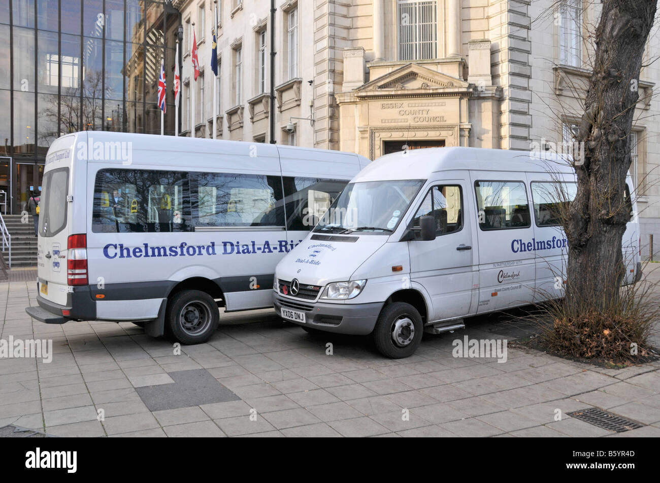 Chelmsford town centre Community bus service vehicles parked outside ...