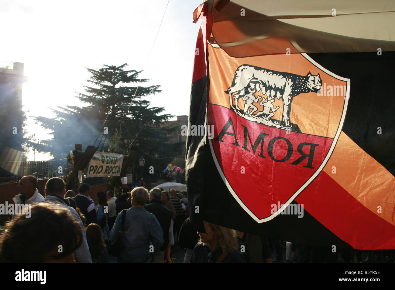 roma football team flag outdoors in sun Stock Photo - Alamy
