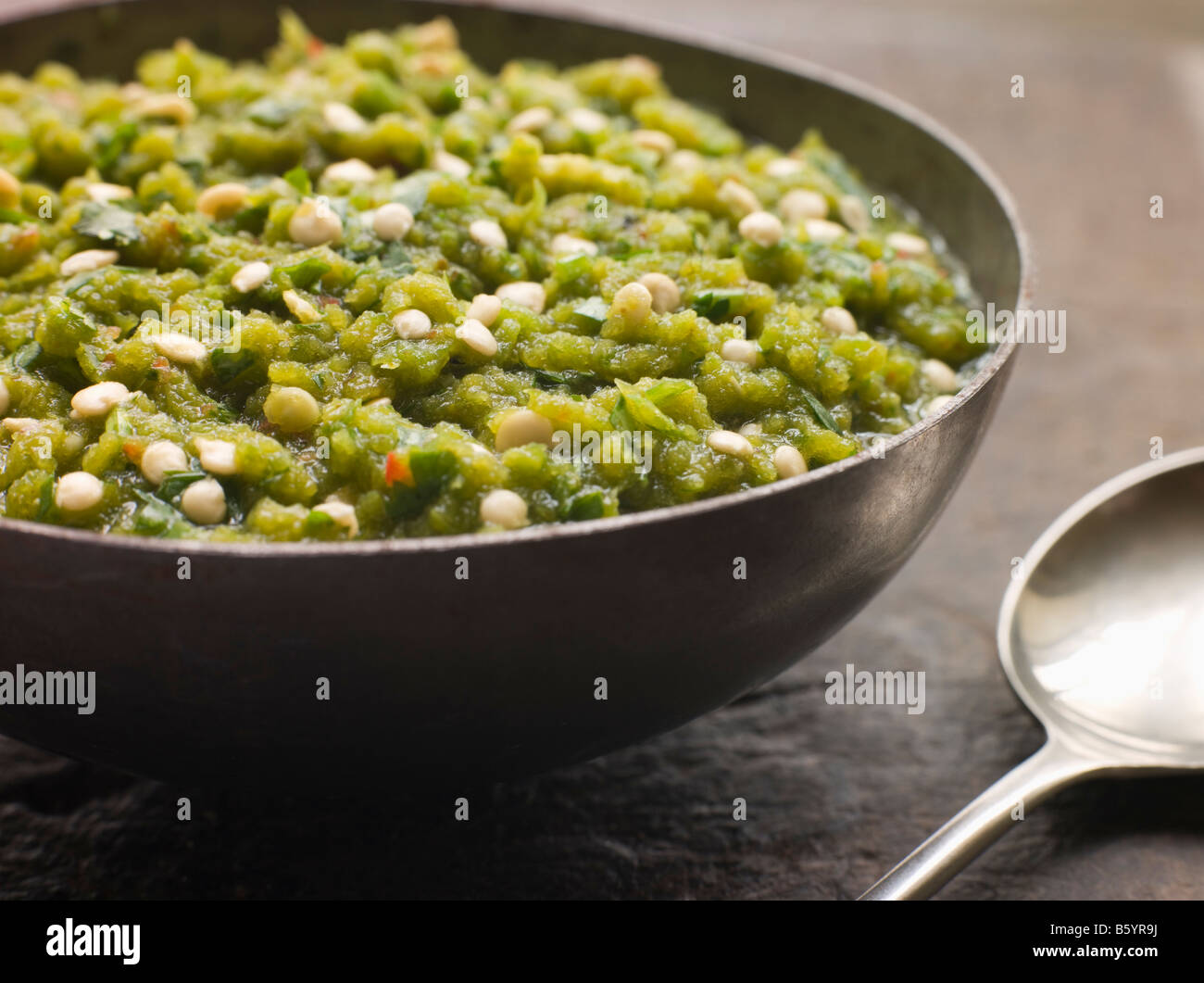 Dish of Green Chilli Curry Stock Photo - Alamy
