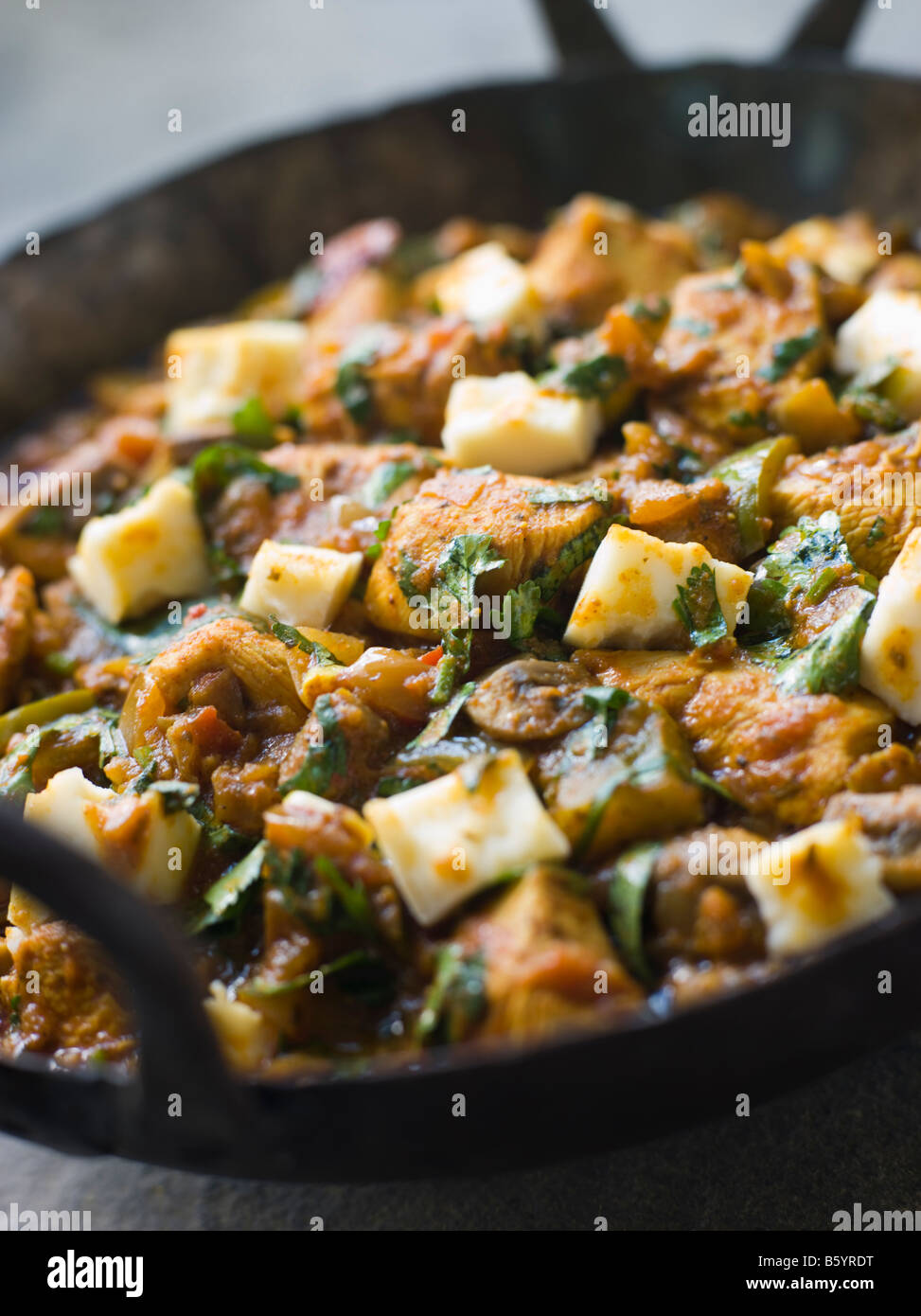 Chicken and Paneer Balti Stock Photo - Alamy