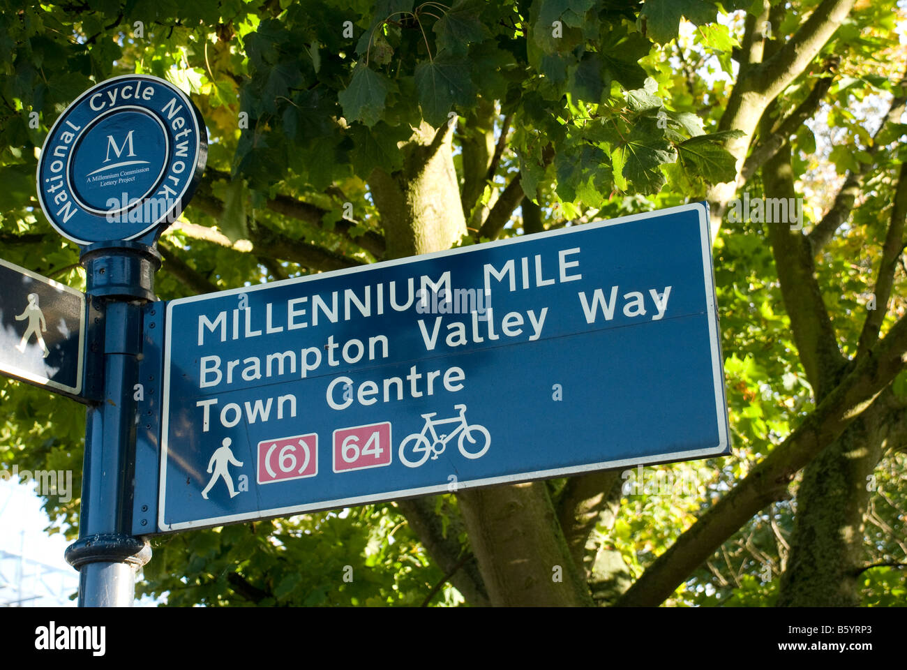 Signpost on the national cycle network in leicestershire UK Stock Photo ...