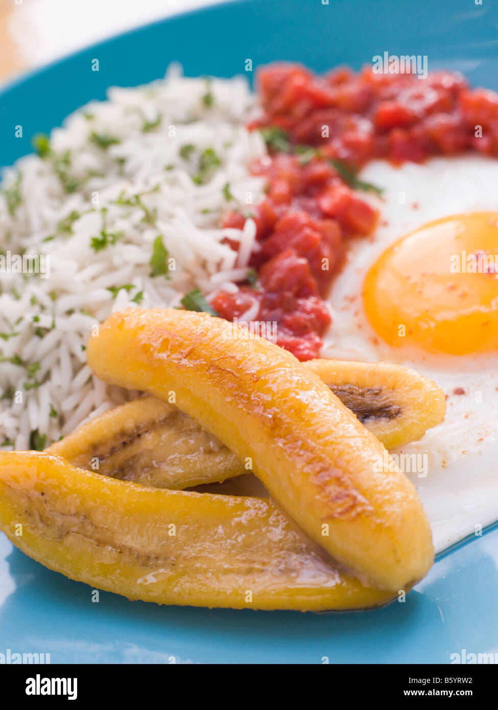 Cuban rice with banana and egg hi-res stock photography and images - Alamy