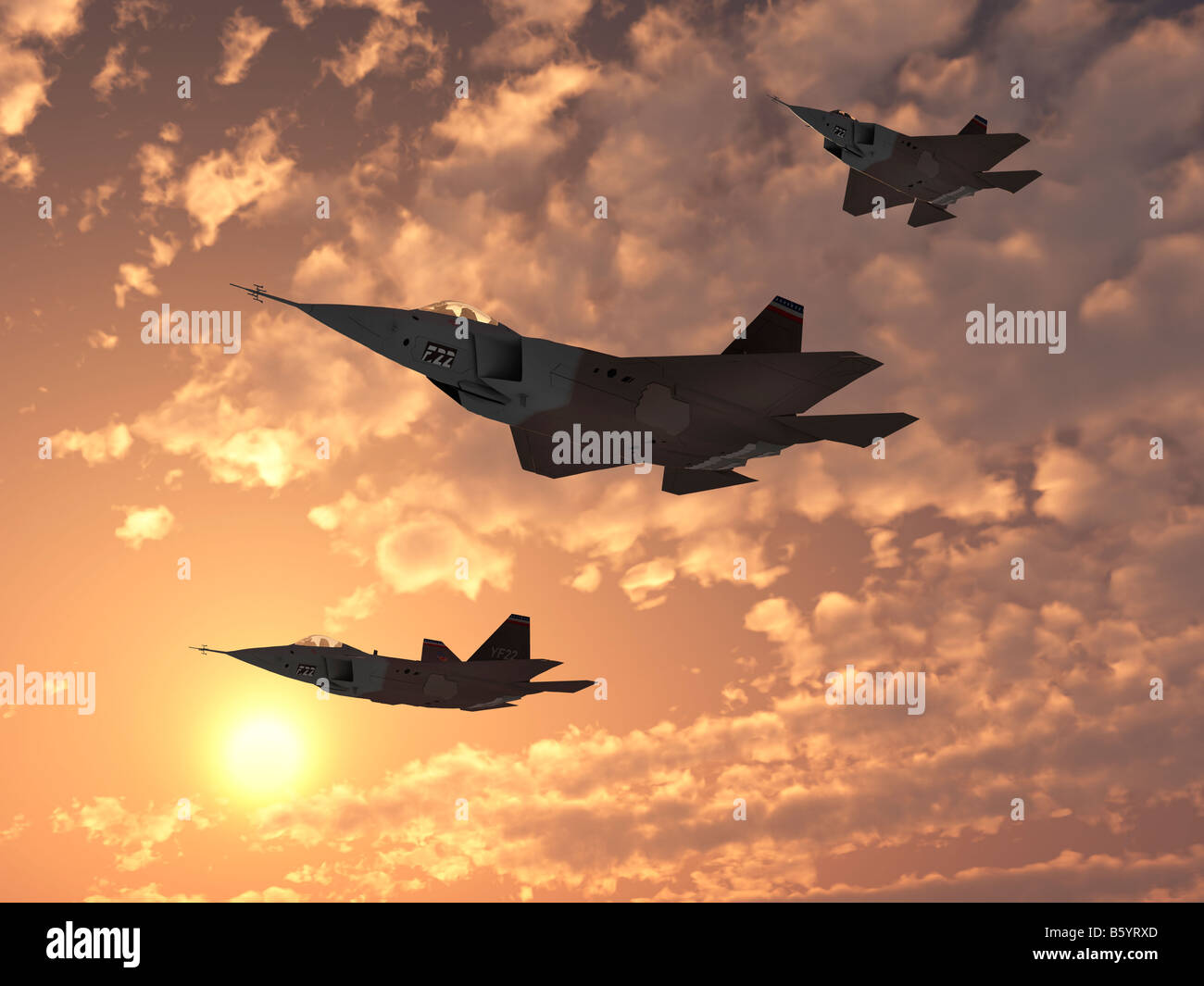 An American YF 22 Lightning Also Known As The F 22 Raptor Stock Photo ...