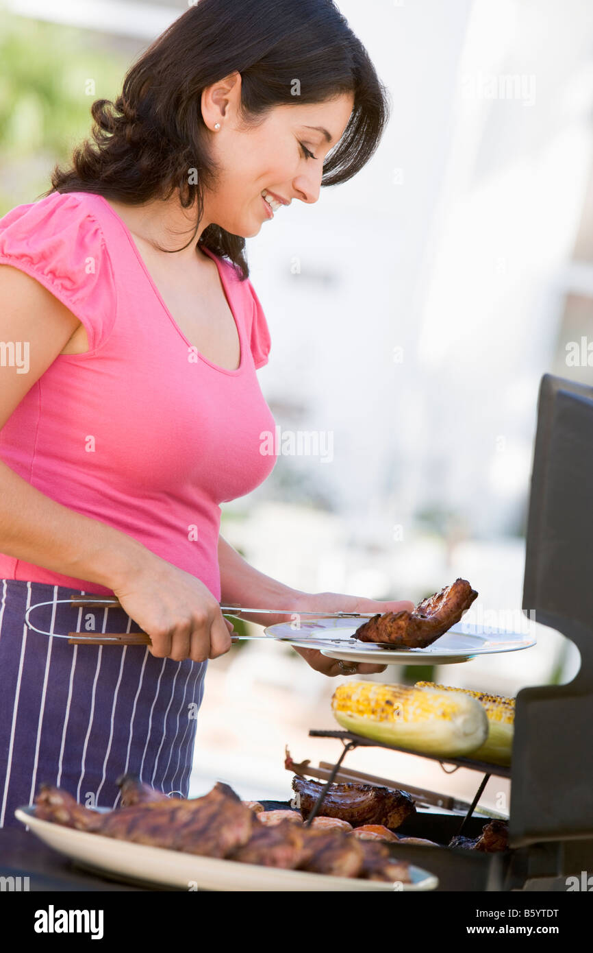 Meat cooking on a bbq hi-res stock photography and images - Alamy