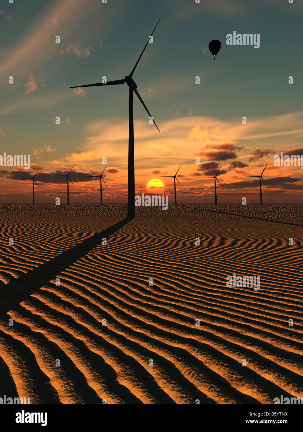Desert Wind Farm Stock Photo - Alamy