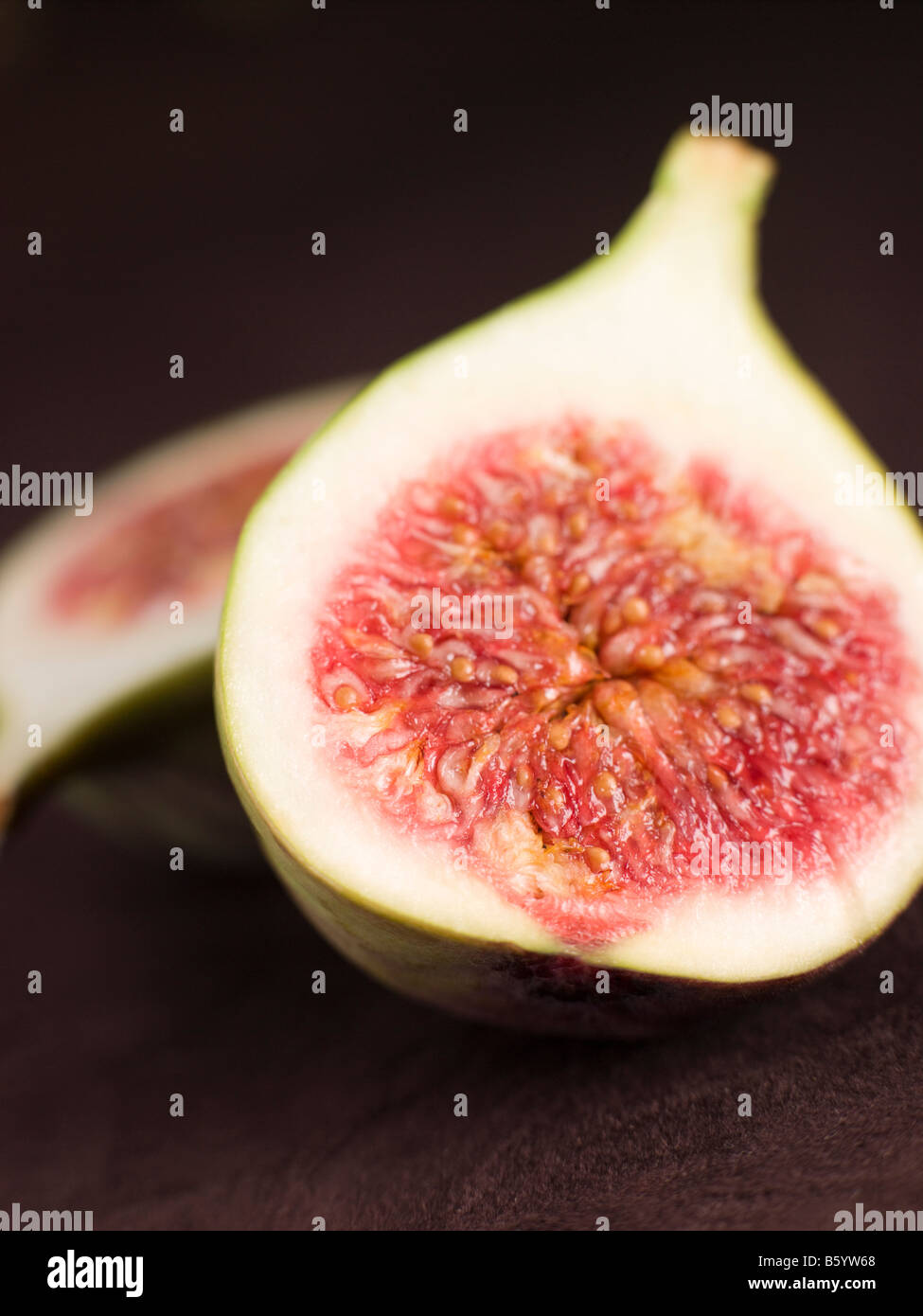 Halved Fresh Fig Stock Photo - Alamy