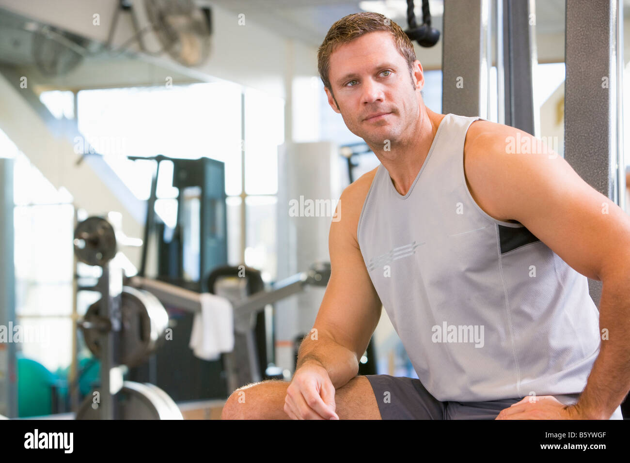 Portrait Of Man At Gym Stock Photo - Alamy